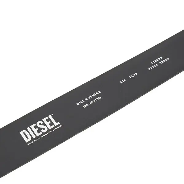 DIESEL® Oval D Buckle Leather Belt - Black