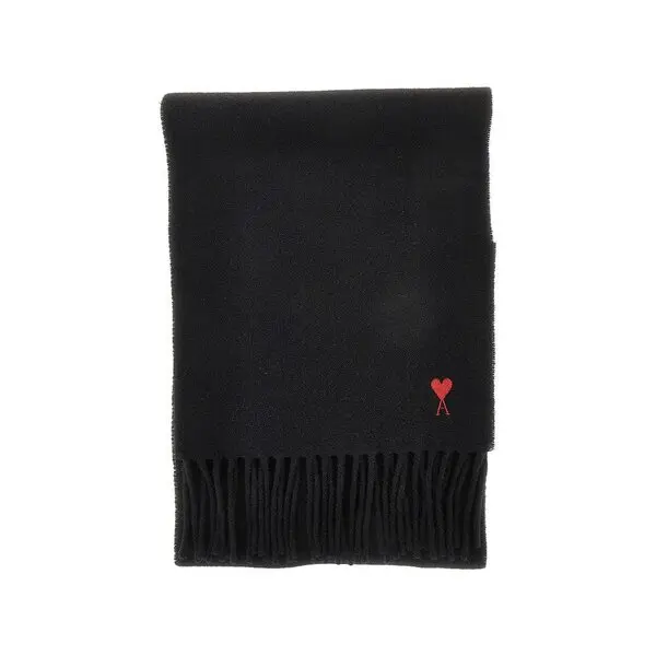 Ami De Coeur Embroidery Scarf - Black