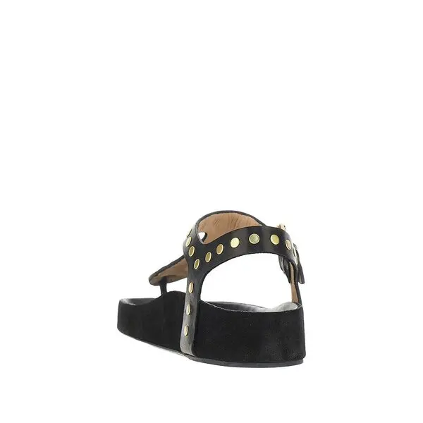 Isabel Marant Étoile Enore Leather Thong Sandals With Stud Embellishments - Black