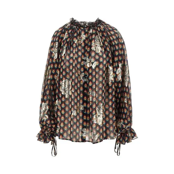 Etro Fil Coupé Roses Silk Blouse - Multicolor