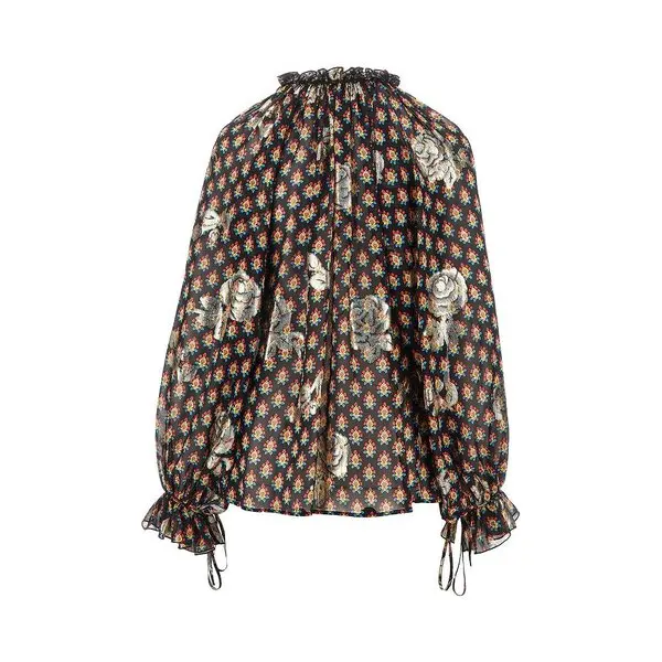 Etro Fil Coupé Roses Silk Blouse - Multicolor