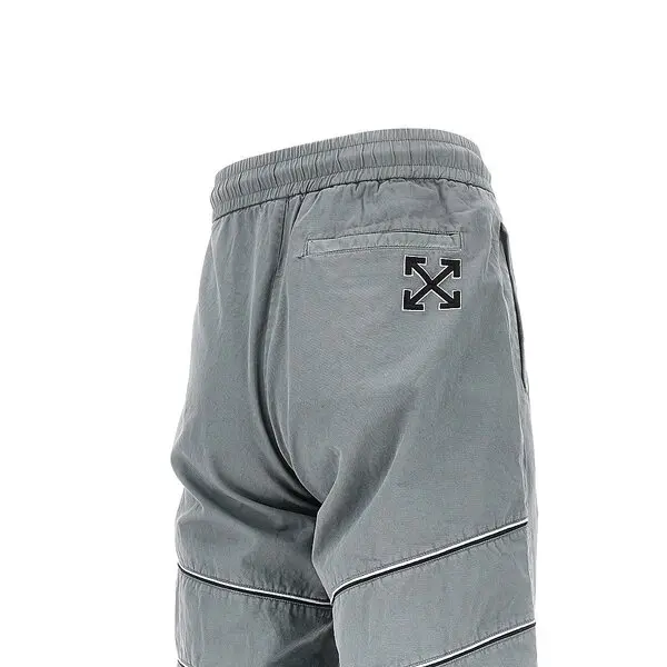 Off-White Casterock Cotton Gabardine Pants With Logo Embroidery