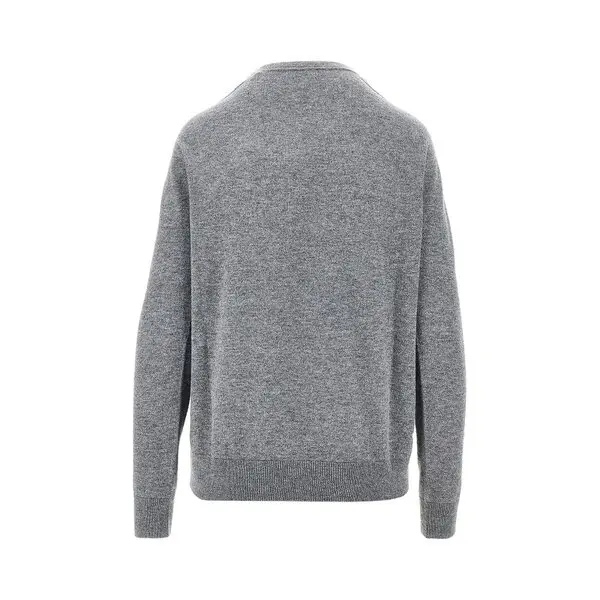 THE ROW Mélange Cashmere V-neck Sweater - Grey