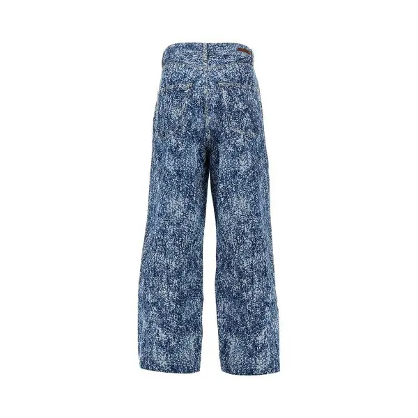 1989 STUDIO Wide Leg Marble Print Jeans - Blue