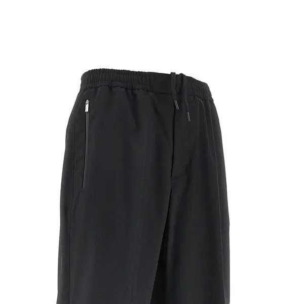 Herno Wool-blend Technical Canvas Drawstring Trousers