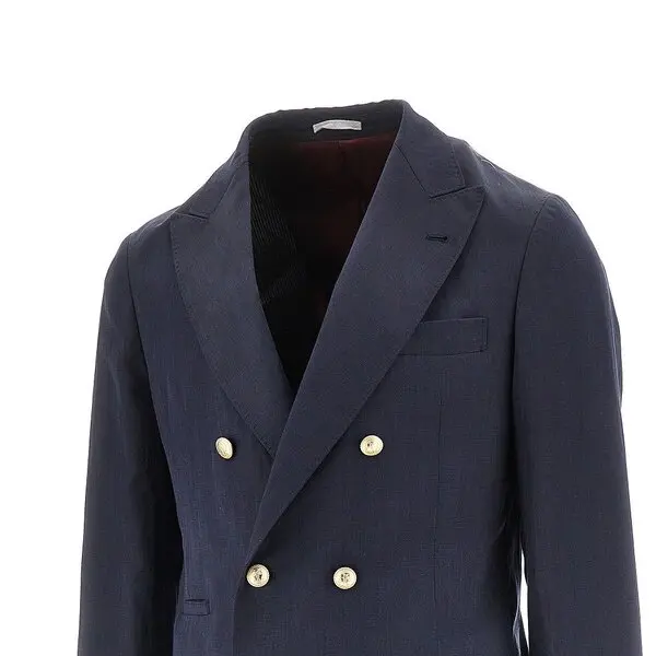 Brunello Cucinelli Silk And Linen Blend Twill Double-breasted Jacket