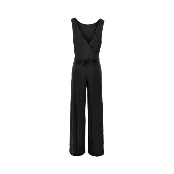 Emporio Armani Sleeveless Jumpsuit With Embroidered Eagle Detail