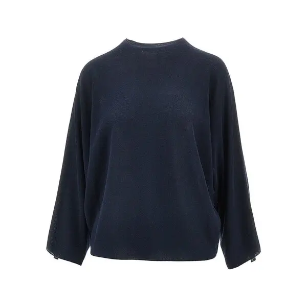 Emporio Armani Knitted Top With Batwing Sleeves - Blue