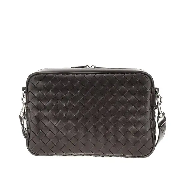 Bottega Veneta Intrecciato Leather Camera Bag - Brown