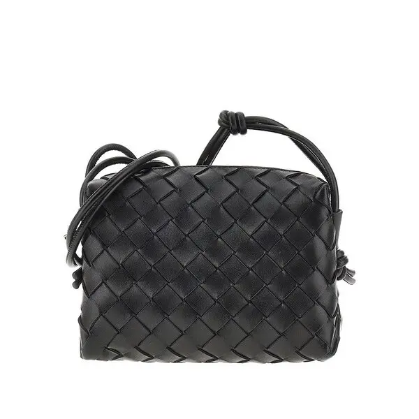 Bottega Veneta Intrecciato Leather Mini Loop Bag - Black