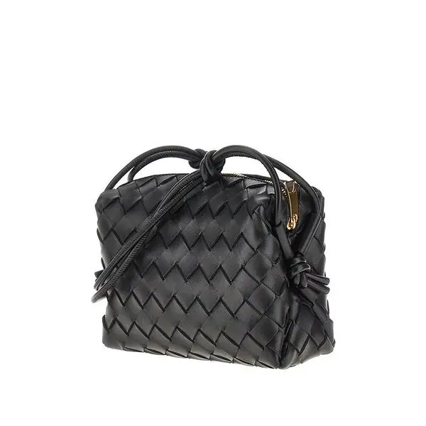 Bottega Veneta Intrecciato Leather Mini Loop Bag - Black