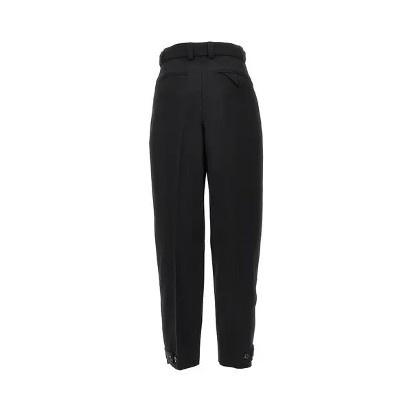 Bottega Veneta Compact Wool Belted Tapered Trousers