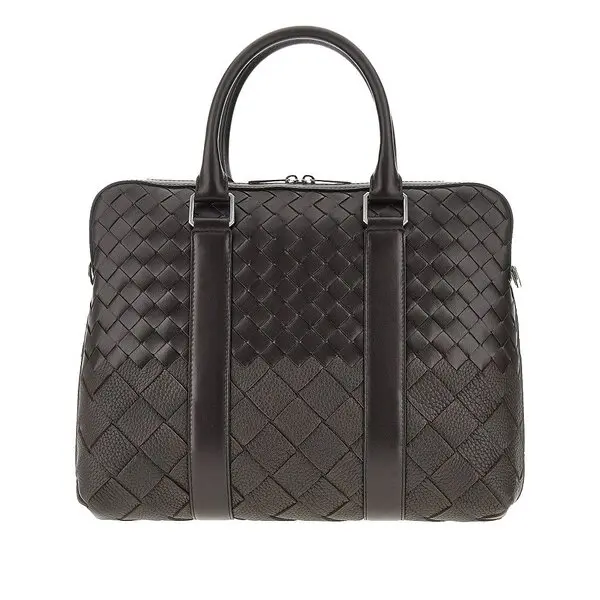 Bottega Veneta Intrecciato Leather Business Bag - Brown