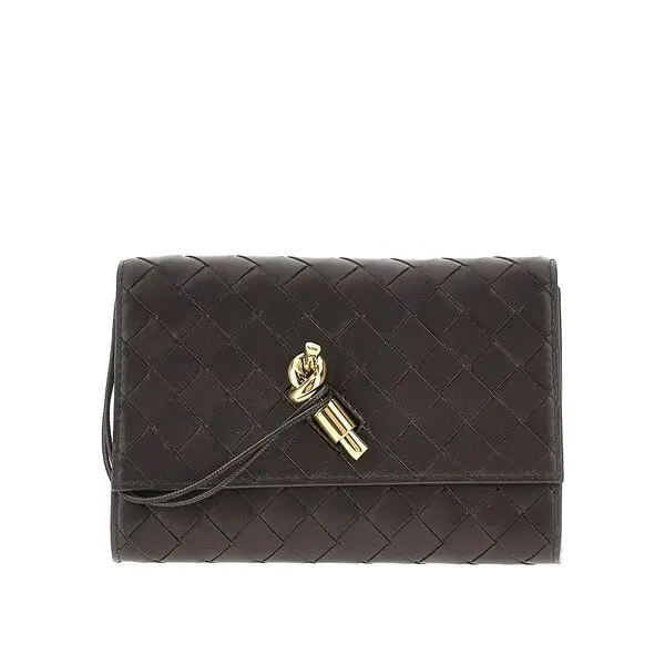 Bottega Veneta Intrecciato Nappa Leather Andiamo Pouch - Brown