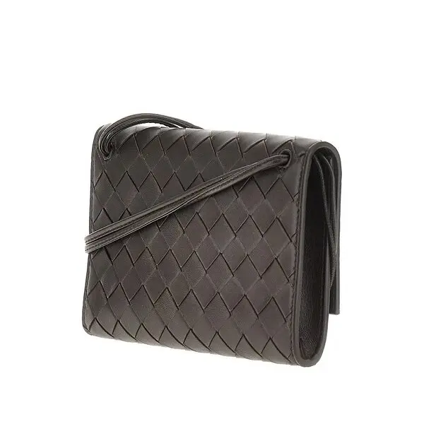 Bottega Veneta Intrecciato Nappa Leather Andiamo Pouch - Brown