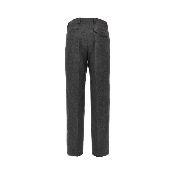 Prada Wool Canvas Tailored Pants With Pleats