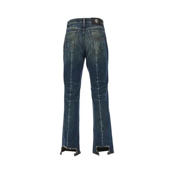 Versace Straight Leg Distressed Jeans