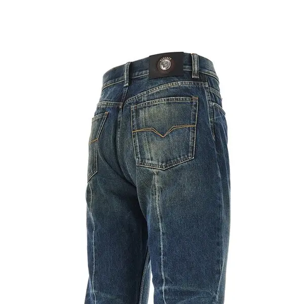 Versace Straight Leg Distressed Jeans