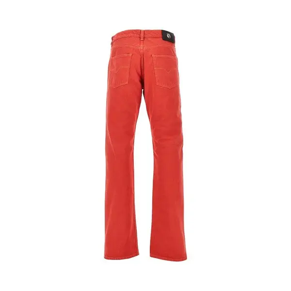 Versace Colored Cotton Denim Straight Leg Jeans
