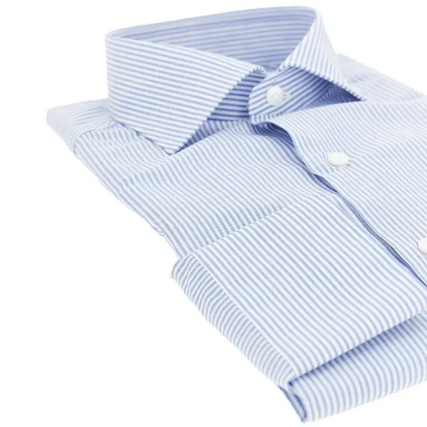 FINAMORE 1925 Cotton And Linen Shirt With Striped Motif - Blue