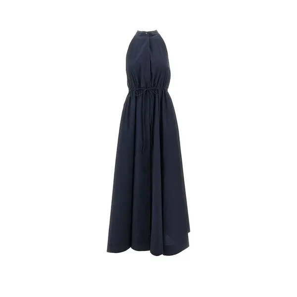 Emporio Armani Cotton Poplin Maxi Dress - Blue