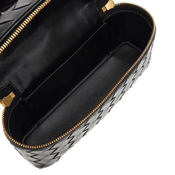 Bottega Veneta Leather Vanity Case Bag - Black