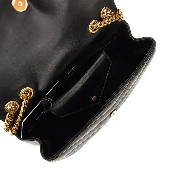 Saint Laurent Quilted Nappa Leather Small 'loulou' Bag - Black