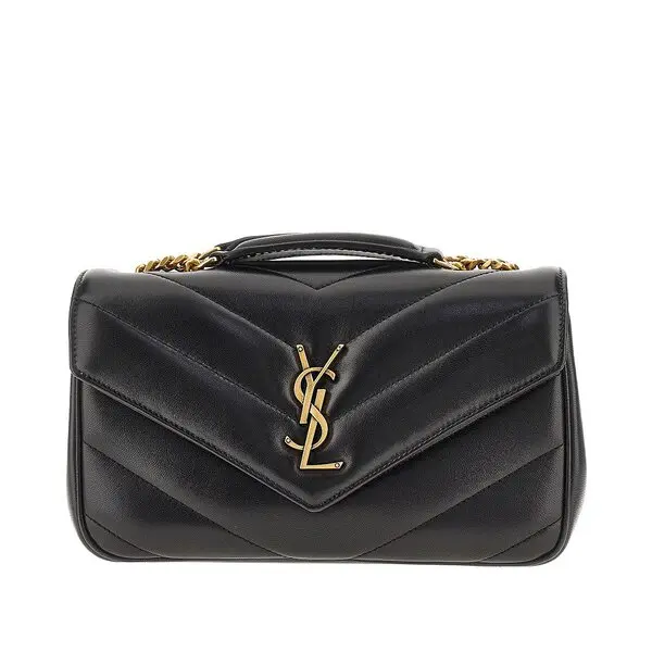 Saint Laurent Quilted Nappa Leather Small 'loulou' Bag - Black