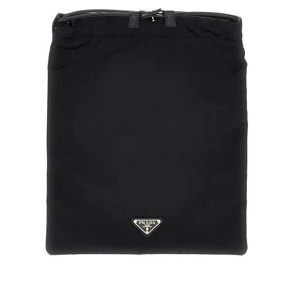 Prada Re-nylon Pouch With Saffiano Leather - Black
