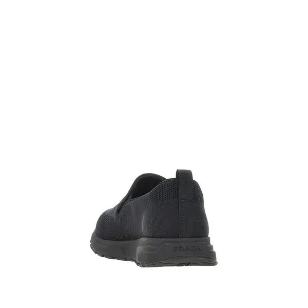 Prada Technical Knitting Slip-on Sneakers With Logo Detail