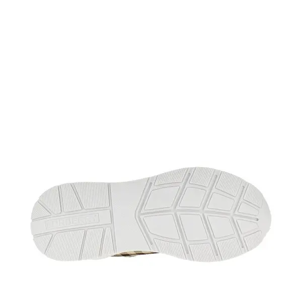Burberry Checked Fabric And Leather Sneakers