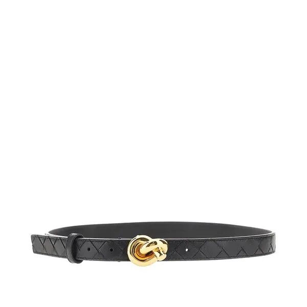 Bottega Veneta Knot Leather Belt - Black