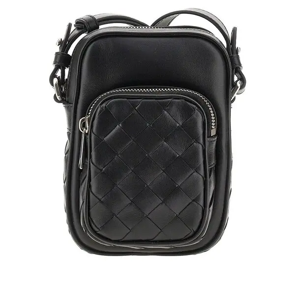 Bottega Veneta Intrecciato Leather Crossbody Pouch - Black