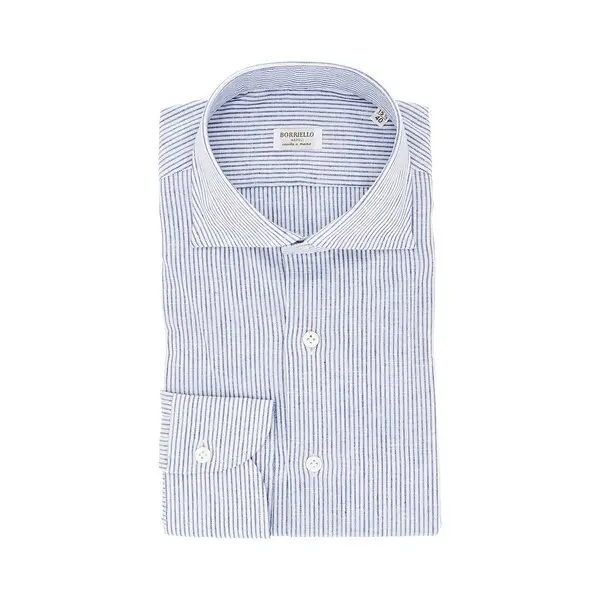 BORRIELLO NAPOLI Striped Cotton And Linen Shirt