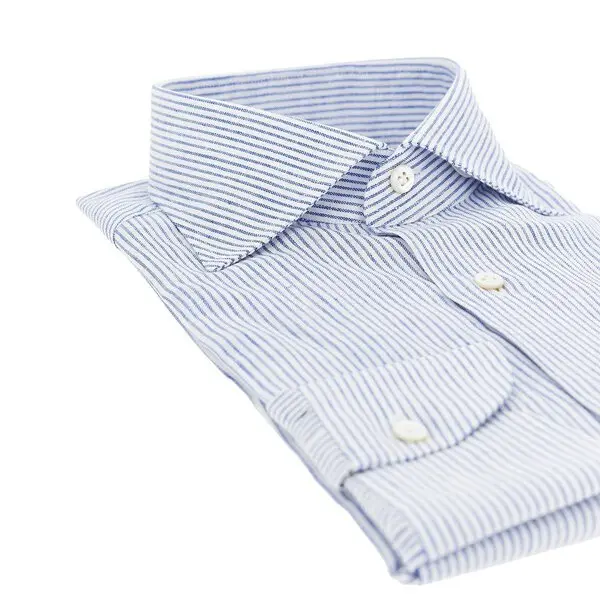 BORRIELLO NAPOLI Striped Cotton And Linen Shirt