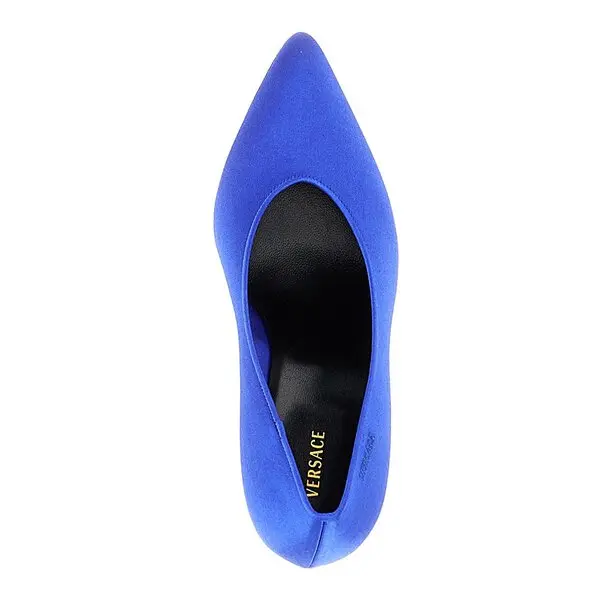 Versace Satin Pointed-toe Pumps - Blue