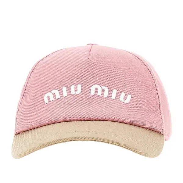 Miu Miu Baseball Cap With Logo Embroidery - Pink