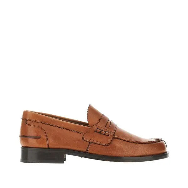 SAXONE Brushed Leather Loafers