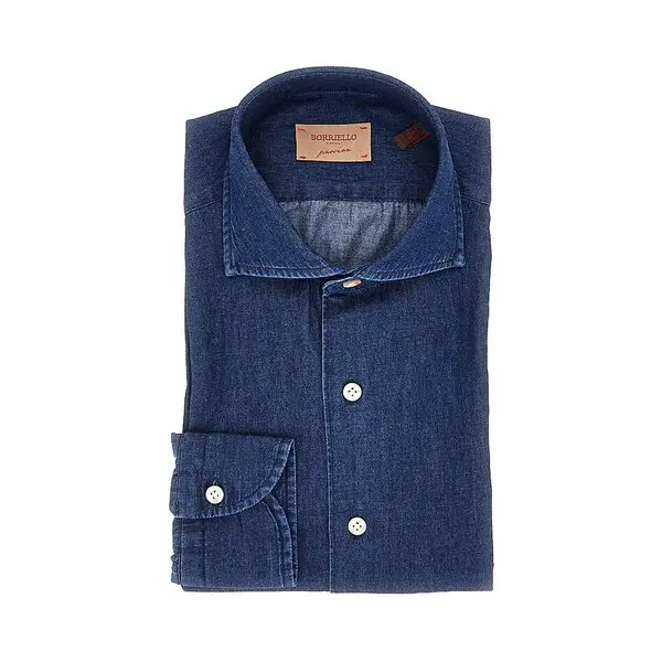 BORRIELLO NAPOLI Lightweight Denim Shirt - Blue