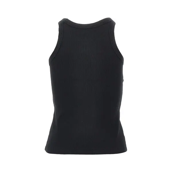 Maison Kitsuné Ribbed Tank Top With Rubberized Logo Print