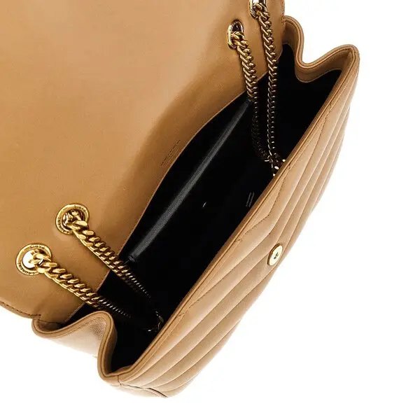 Saint Laurent Medium 'loulou' Quilted Nappa Leather Bag - Beige