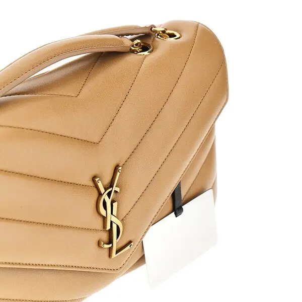 Saint Laurent Medium 'loulou' Quilted Nappa Leather Bag - Beige