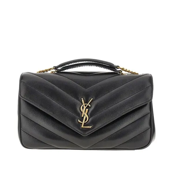 Saint Laurent Quilted Nappa Leather Medium 'loulou' Bag - Black
