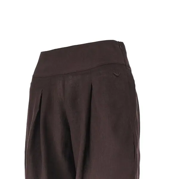 Emporio Armani Viscose And Linen High-rise Wide-leg Shorts