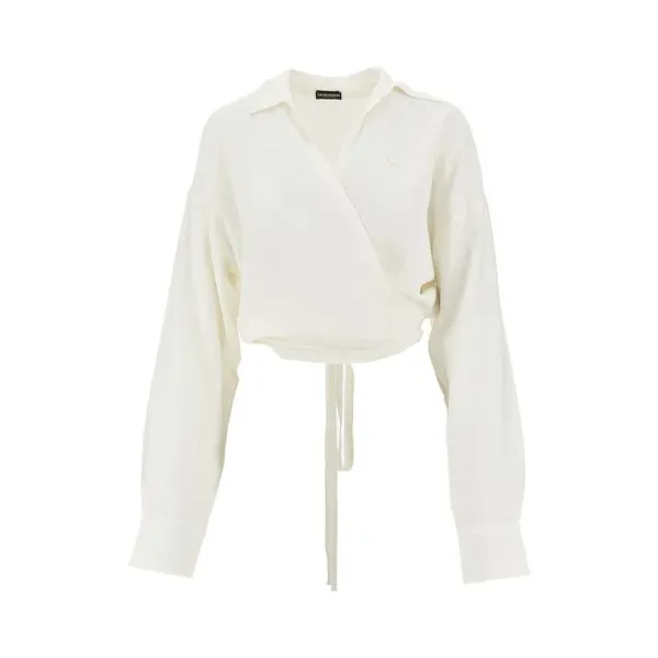 Emporio Armani Viscose And Linen Wrap Shirt