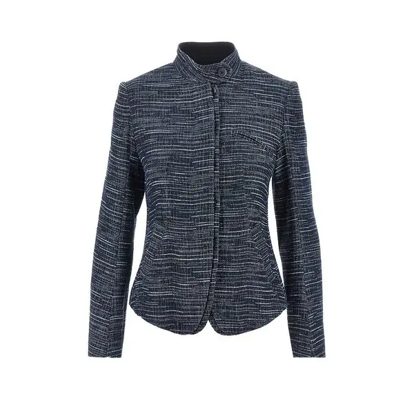 Emporio Armani Denim-effect Tweed Jacket - Blue
