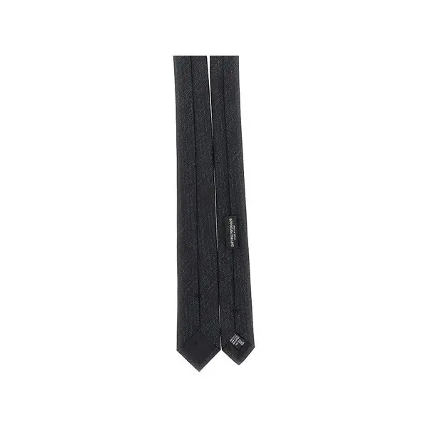 Emporio Armani Jacquard Silk Necktie - Black