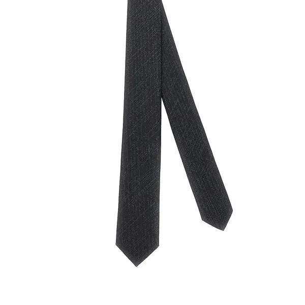 Emporio Armani Jacquard Silk Necktie - Black
