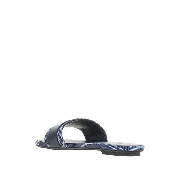 Emporio Armani Canvas Slides With Jacquard Bandana Motif