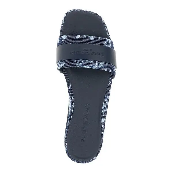 Emporio Armani Canvas Slides With Jacquard Bandana Motif